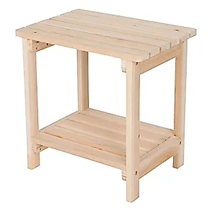 Shine Company 4104N Providence Rectangular Adirondack Outdoor Side Table – Natural