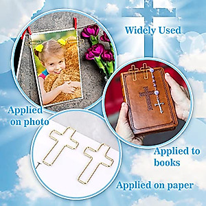 60Pcs Cross Paper Clips Metal Journaling Paper Clamps Bible Study Supplies Gold Paperclips Holder Office Paper Clamps for Document Files Christian Bookmark Coworker Teacher Gifts Bible Accessories
