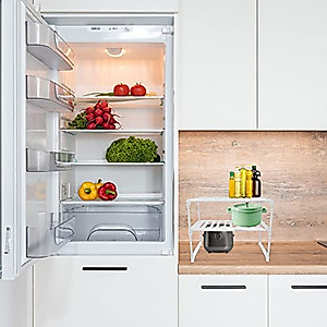 HONMEET Sink Rack Cabinet Storage Shelf Rack Under Sink Storage Organizer Under Sink Rack Racks for Storage Shelves Kitchen Utensils Holder Bathroom Storage Rack White Kitchen Utensils Pan