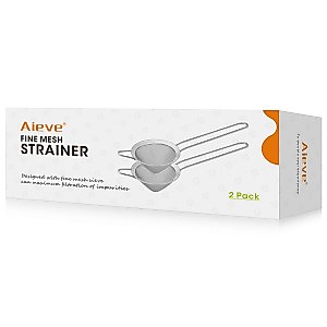 Aieve Fine Mesh Strainer, Tea Strainer Stainless Steel Sieve Bar Strainers Tea Filter Small Strainers Fine Mesh Cocktail Strainer(2 Pack)