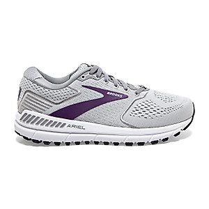 Brooks Women's Ariel '20 Running Shoe - Oyster/Alloy/Grape - 6.5 Medium