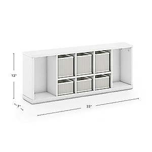 MARTHA STEWART Crafting Kids' Cubby Organizer - Creamy White: Wooden Tabletop Art Storage with Removable Bins - Cube Shelving