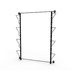 FixtureDisplays® Up to 19.75" Wide 4-Pocket Adjustable Display Rack, Wall Mounted Greeting Post Card Christmas Holiday Card Holders 11608-BLACK-SINGLE-NPF-SL