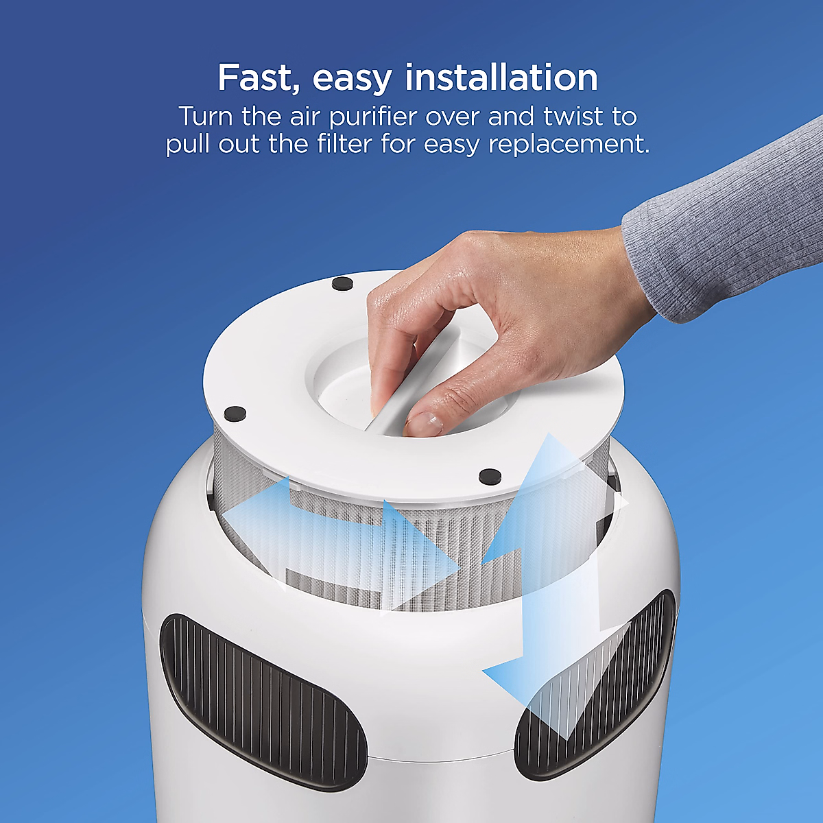 Clorox Tabletop Air Purifier True HEPA Replacement Filter, 200 Sq. Ft. Capacity, Removes 99.97% of Allergens up to 0.1 Micron, Compatible with 11020 & 11021, 1 Count (12020)