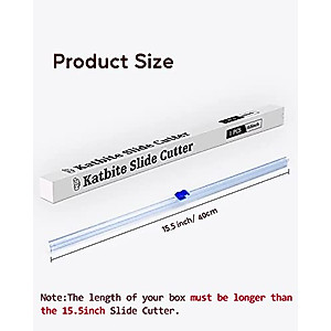 Katbite Slide Cutter 15.5 Inch for 15.5 Inches Plastic Food Wrap, Two Way Sliding Cutter for Aluminum Foil Parchment Paper Baking Paper Kitchen