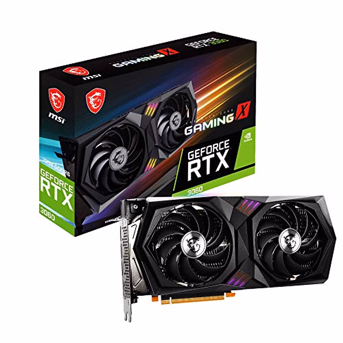 MSI Gaming GeForce RTX 3060 12GB 15 Gbps GDRR6 192-Bit HDMI/DP PCIe 4 Twin-Frozr Torx Fan Ampere RGB OC Graphics Card (RTX 3060 Gaming X 12G)