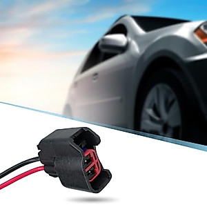 Crynod 1 PC EV6 EV14 Car Fuel Injector Connector with Cable, Durable Starter Pigtail Connector Harness Plug, Compatible EV6 EV1 EV14 The Model Of Automotive Accessories(Black)