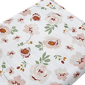 DaysU 6-Ply Muslin Swaddle Blankets for Newborn Babies, Soft Breathable Bamboo Cotton Muslin Baby Blankets Unisex for Boys Girls, Baby Crib Toddler Bed, Large 47" x 47", 1 Pack - Floral