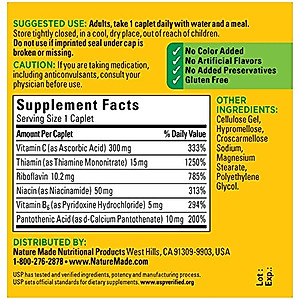 Nature Made B-Complex with Vitamin C Caplets, 100 Count (Pack of 3)