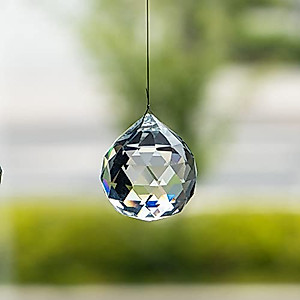 Crystalsuncatcher 24pcs Clear Crystal Ball Prism Suncatcher Rainbow Pendants Maker, Hanging Crystals Prisms for Windows,20mm
