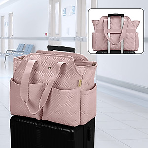 Fasrom Nurse Bag for Work Nurses with Laptop Sleeve, Clinical Tote Bag for Nursing Students or Doctors, Pink (Empty Bag Only)