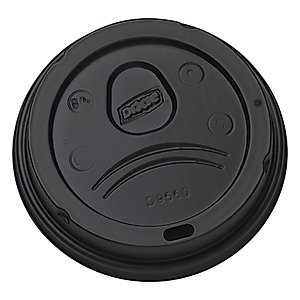 Dixie 20 and 24 oz. Dome Hot Coffee Cup Lid by GP PRO (Georgia-Pacific), Black, D9550B, 1,000 Count (100 Lids Per Sleeve, 10 Sleeves Per Case), X-Large