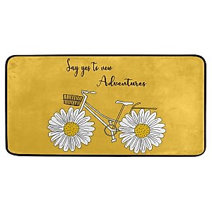 susiyo Kitchen Mat Sunflower Daisy Bicycle Kitchen Rug Mat Anti-Fatigue Comfort Floor Mat Non Slip Oil Stain Resistant Easy to Clean Kitchen Rug Bath Rug Carpet for Indoor Outdoor Doormat