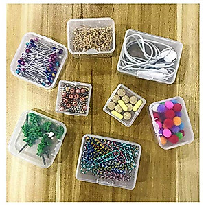 Pcxino 40 Pack 4 Size Small Clear Storage Box,Clear Plastic Beads Storage Containers Box with Hinged Lid for Small Items and Craft Projects