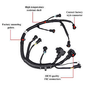 JDMON Compatible with FICM Fuel Injector Engine Complete Wire Harness Ford F250 F350 F450 F550 Excursion Powerstroke 6.0L Diesel 2004-2007 Replaces Part 5C3Z9D930A 5C3Z-9D930-A