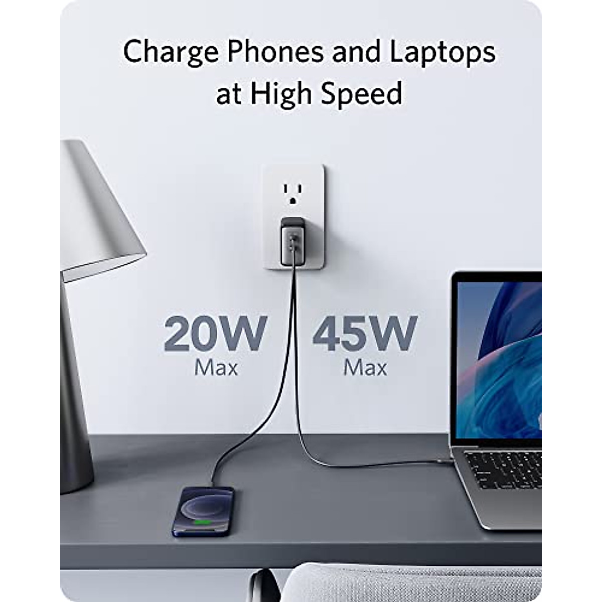 Anker USB C , 726 (Nano II 65W) PPS Fast Charger Adapter, Foldable Compact Charger for MacBook Pro/Air, iPad Pro, Galaxy S20/S10, Dell XPS 13, Note 20/10+, iPhone 13, Pixel, and More