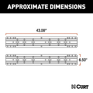 CURT 16200 Industry-Standard 5th Wheel Hitch Rails and Brackets, Carbide Black, 25,000 Pounds
