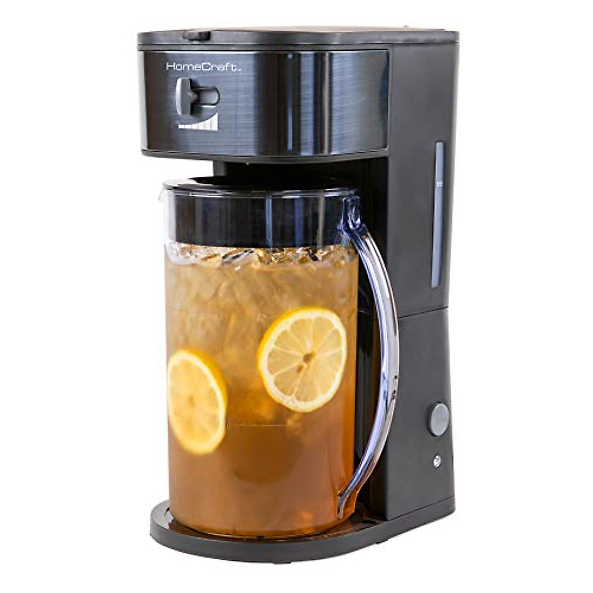 HomeCraft HCIT3BS 3-Quart Black Stainless Steel Café' Iced Tea And Coffee Brewing System, 12 Cups, Strength Selector & Infuser Chamber, Perfect For Lattes, Lemonade, Flavored Water, Large Pitcher