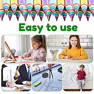 60 Pcs HB Pencil Rainbow Eco Paper Pencils Bulk Cute Recycled Paper Pencils for Kid Teachers Students School Office Writing Drawing Supplies