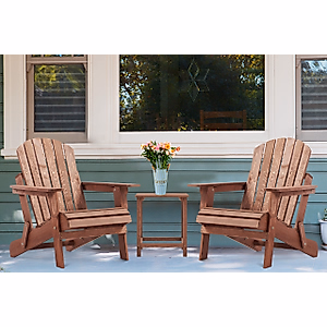 Oversized Wooden Folding Adirondack Chair with Pre-Assembled Backrest and Seat Board, Lounge Chair for Outdoor Patio Garden Lawn Backyard Firepit Deck Pool Beach