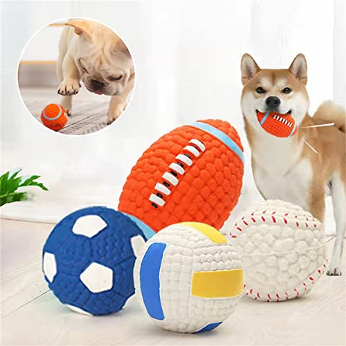 Luoxinseh Immortal Toy for Aggressive Chewers, Squeaky Football Toy,Indestructible Squeaky Dog Balls, Chew Toy for Pet Training Accessories for Large/Medium/Small Dogs (Large,A)
