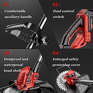 Handheld Grass Trimmer Cordless Household Rechargeable Lawn Mower Outdoor Electric Weeder Multifunctional Cleaning Equipment for Gardening