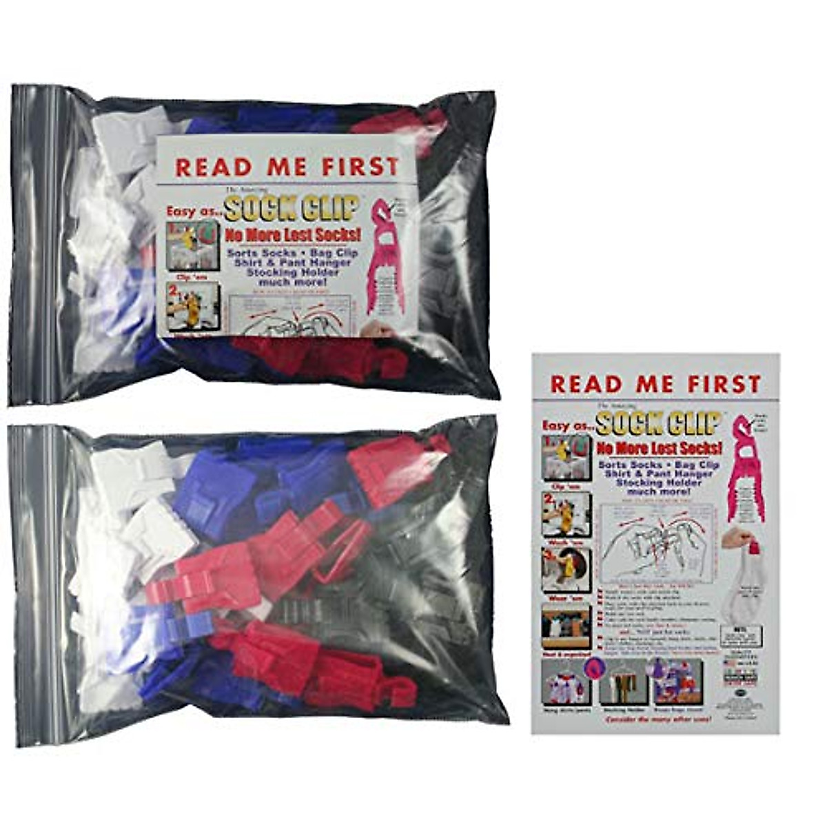 The Amazing Sock Clip Sock Holder, 32 Clips, Black, Made in U.S.A.