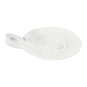 Creative Co-Op Large Marble Handle Dish, 6", White