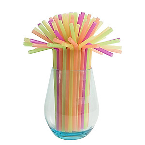 Evriholder Flexi Neon 100pk Bendy Straws, Standard