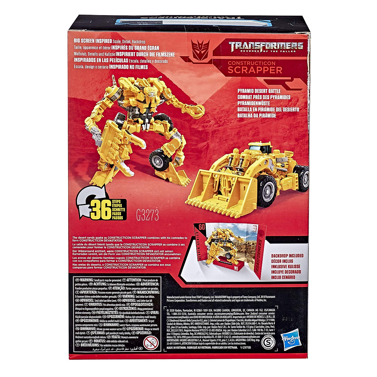 Transformers Toys Studio Series 60 Voyager Class Revenge of The Fallen Movie Constructicon Scrapper Action Figure - Ages 8 and Up, 6.5-inch