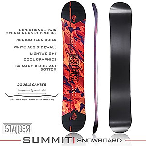 STAUBER 138cm Summit Snowboard & Binding Package Sizes 128, 133, 138, 143, 148,153,158, 161- Best All Terrain, Twin Directional, Hybrid Profile - Adjustable Bindings - Designed for All Levels