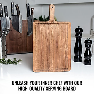 Coolina Walnut Serving Board - Perfect Cutting Board for Chopping Meet,Chicken! Made from Durable Walnut Wood (12x9 inches)