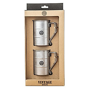 VINTAGE INOX B-2 Vintage Camping Tableware Set, Made in Japan, Outdoor, Camping, Glamping, Velvelling, Aging Treatment, Shatterproof, Dishwasher Safe
