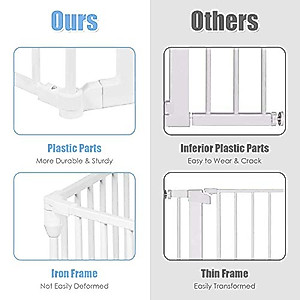 Costzon Baby Safety Gate, 6-Panel Fireplace Fence, Foldable Pet Gates for Easy with Add/Decrease Panels, Portable Wide Barrier Gate with Multiple Shapes for Child & Pet