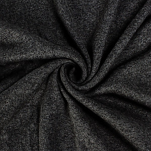 VOIANLIMO Women's Sweatshirts Long Sleeve Button V-Neck Pockets Pullover Hoodies Carbon Black S