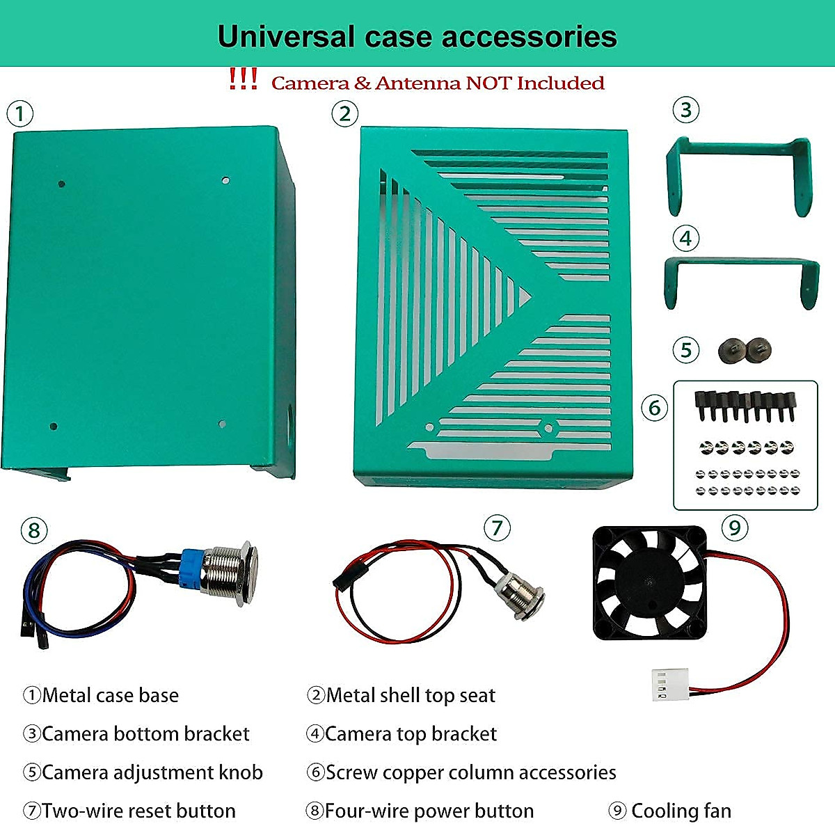 Yahboom Jetson Nano Aluminum Alloy Case Compatible with Orin Nano Orin NX Xavier NX, Metal Case with Cooling Fan Reasonable Design Bright Green Metal for Superior Heat Dissipation
