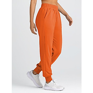 Yovela Sweatpants Women Baggy High Waisted Sweat Pants Fall Clothes Casual Joggers Y2k Aesthetic 2025 Winter Spring Fashion Trendy Warm Outfits Cute Comfy Tall Trousers with Pockets Orange L