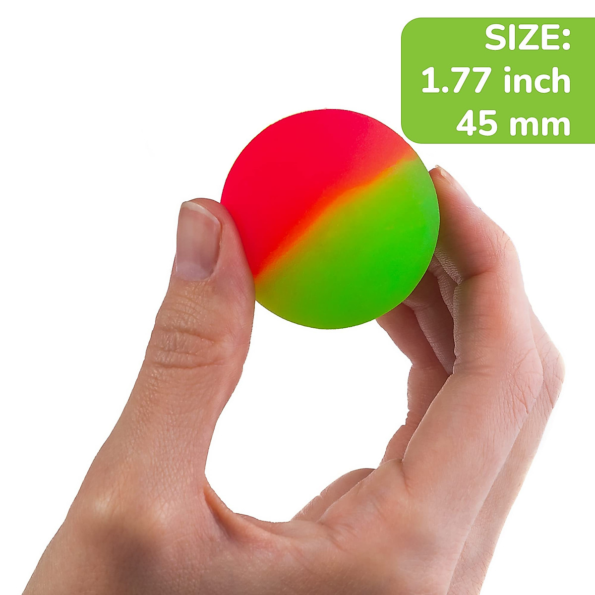 Entervending Bouncy Balls - Party Favors - 45mm Bouncing Balls - Glitter Bounce Balls in Bucket - 12 Pcs Large Bouncy Balls - Hi Bounce Balls - Rubber Balls - Gifts for Kids