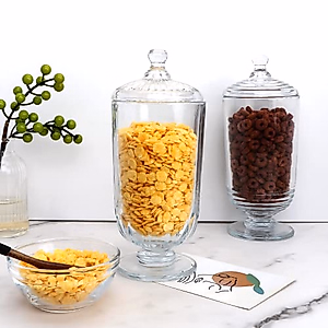 Woaiwo-q Candy Jars Set of 3,Clear Apothecary Jars,Glass Storage Jars for Wedding,Candy (27oz)