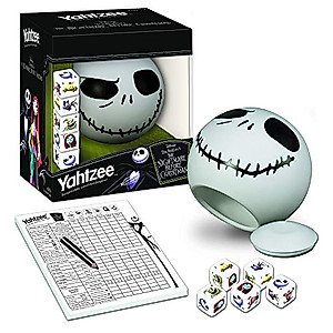 Disney Yahtzee The Nightmare Before Christmas Dice Game | Collectible Jack Skellington Toy | Family Dice Game & Travel Games