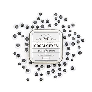 Stellar Factory Googly Eyes: Emergency Use Adhesive Eyeballs in Giftable Steel Tin - 150 pcs, 3 Sizes