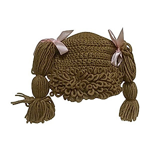 The Lilly Hat Woven Yarn Hair Hat - Infant Baby Toddler Child Size - Light Brown