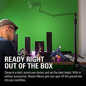 Elgato Master Mount L - Premium Desk Clamp with Pole extendable up to 125cm/49in and 1/4 inch Thread to Mount Lights, Cameras, and Microphones, perfect for Streaming, Videoconferencing, and Studios