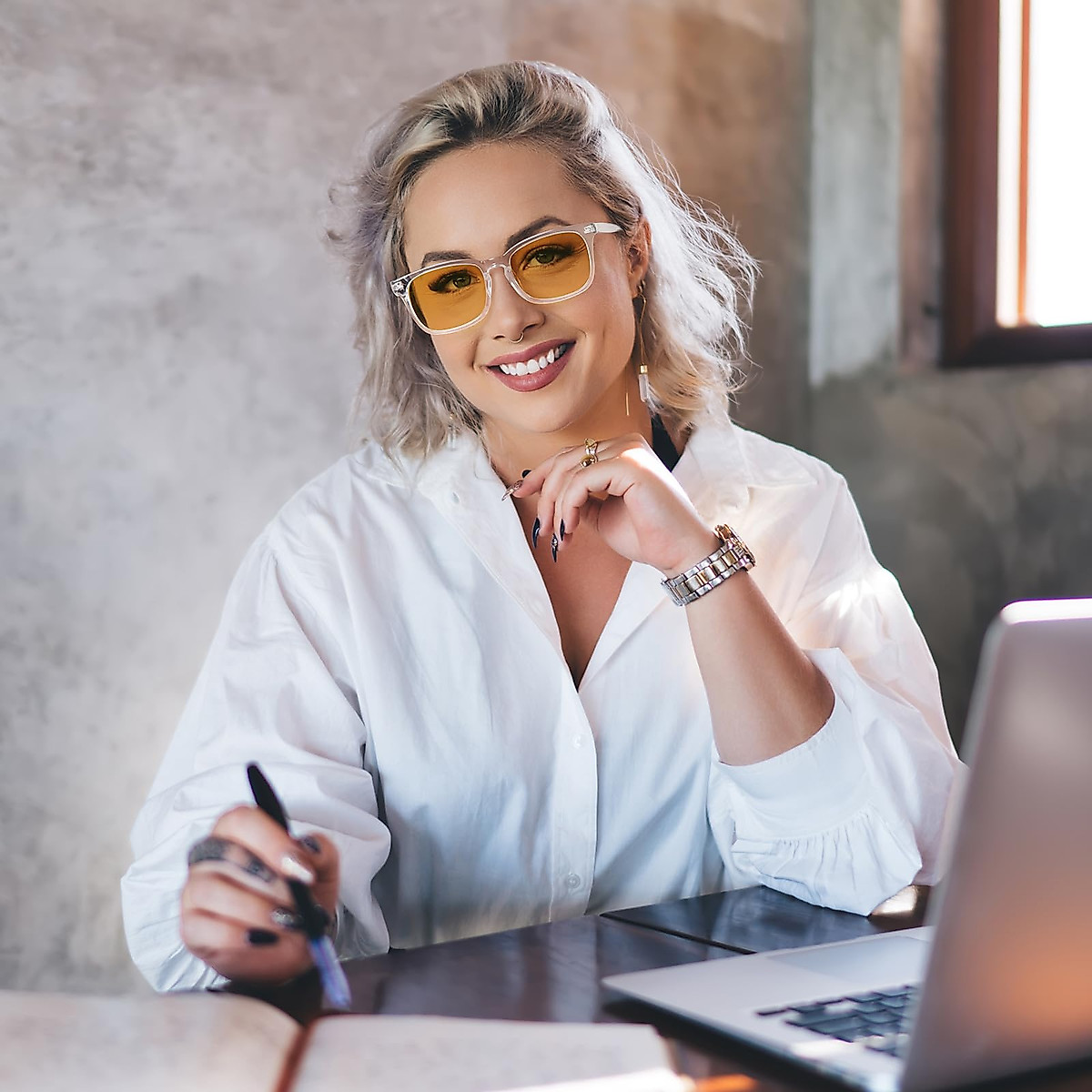 Okany Blue Light Blocking Glasses Gaming ESports Computer Glasses Powerful Professional Screen Filter, 2.0 Upgraded Technology Anti-Fatigue Anti Glare UV Protection Game Glasses for Women Men