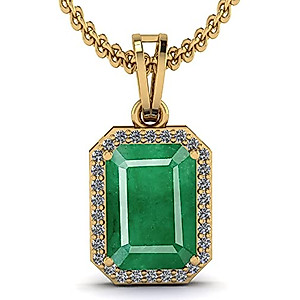 LMDPRAJAPATIS Lab Certified simuleted 10X15MM Zambian Emerald Panna Jwelery Pendant for 22k Gold Plated
