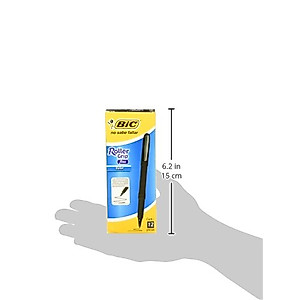 BIC Roller Glide Grip Pen, Fine Point (0.7mm), Black, 12-Count