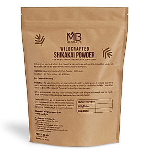 MB Herbals Shikakai Powder 454g | 1 lb | 16 oz | Natural Hair Cleanser & Conditioner | 100% Pure Acacia concinna Fruit Pods Powder from Wildcrafted Shikakai