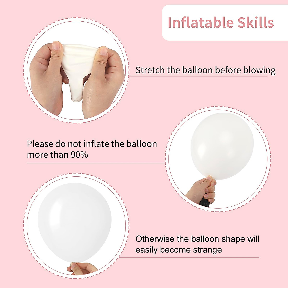 RUBFAC 129pcs White Balloons Different Sizes 18 12 10 5 Inch for Garland Arch,Party Latex Balloons for Birthday Party Wedding Anniversary Baby Shower Party Decoration