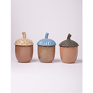 NENBOLEC 3pcs Cookie Jar Candy Dish Snack Tray Pinecone Gifts Sculpture Modern Decor Statue Table Centerpiece Crafts Ceramic Figurine Arts 4.7 inch