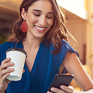 25 Pairs Faux Leather Earrings Teardrop Dangle Earrings Lightweight Leaf Earrings for Valentine's Day (Beautiful Style)